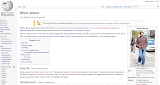 Bruce Jenner Wikipedia Page Now Uses The Name Caitlyn And Female ...